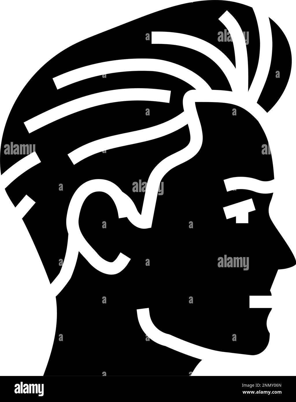 pompadour hairstyle male glyph icon vector illustration Stock Vector ...