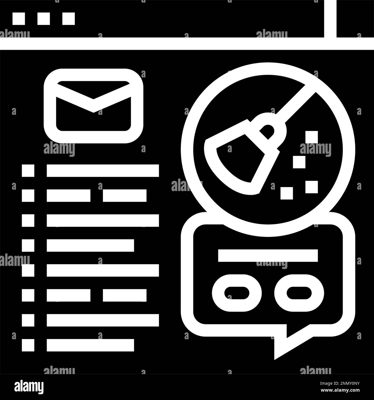 email list cleaning marketing glyph icon vector illustration Stock ...