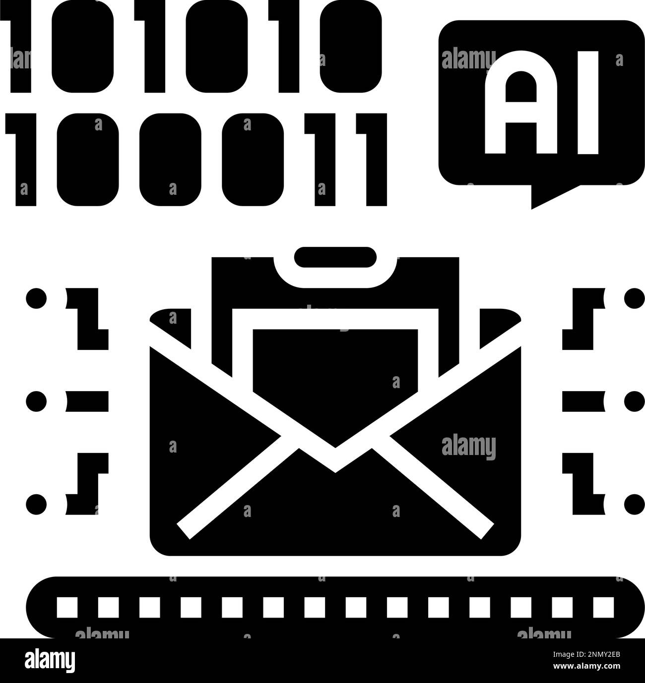 ai customization marketing glyph icon vector illustration Stock Vector ...