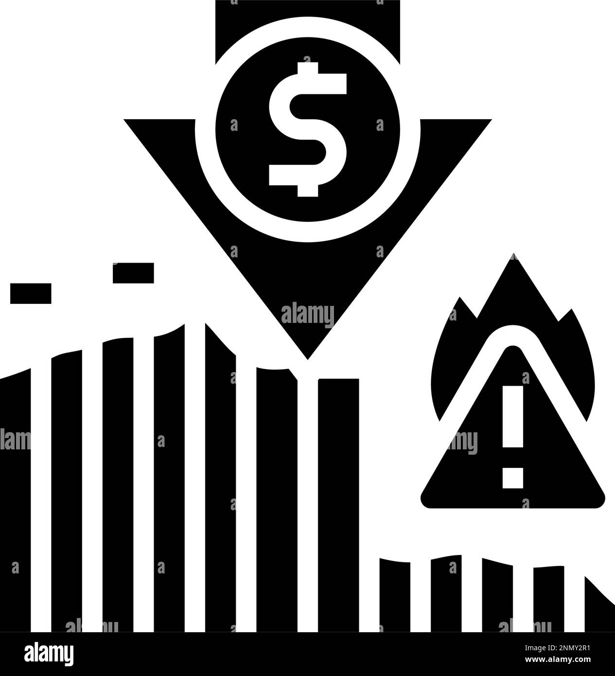 sudden change market trends financial crisis glyph icon vector ...
