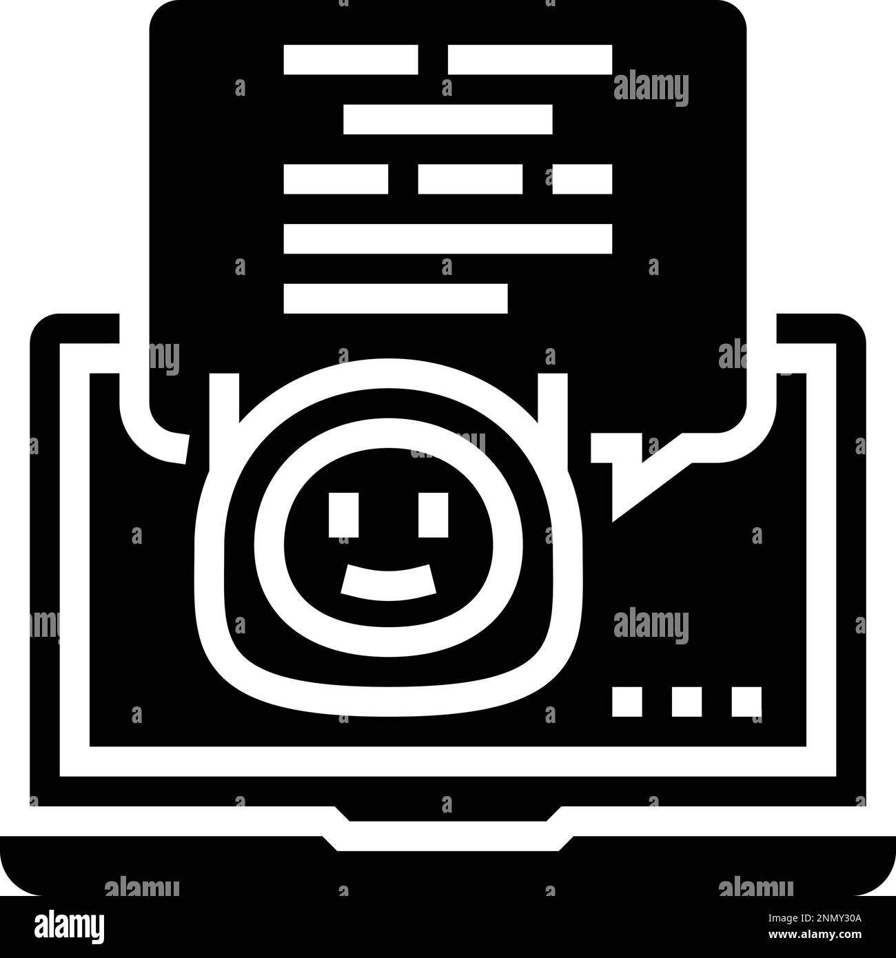 digital chat bot glyph icon vector illustration Stock Vector Image ...