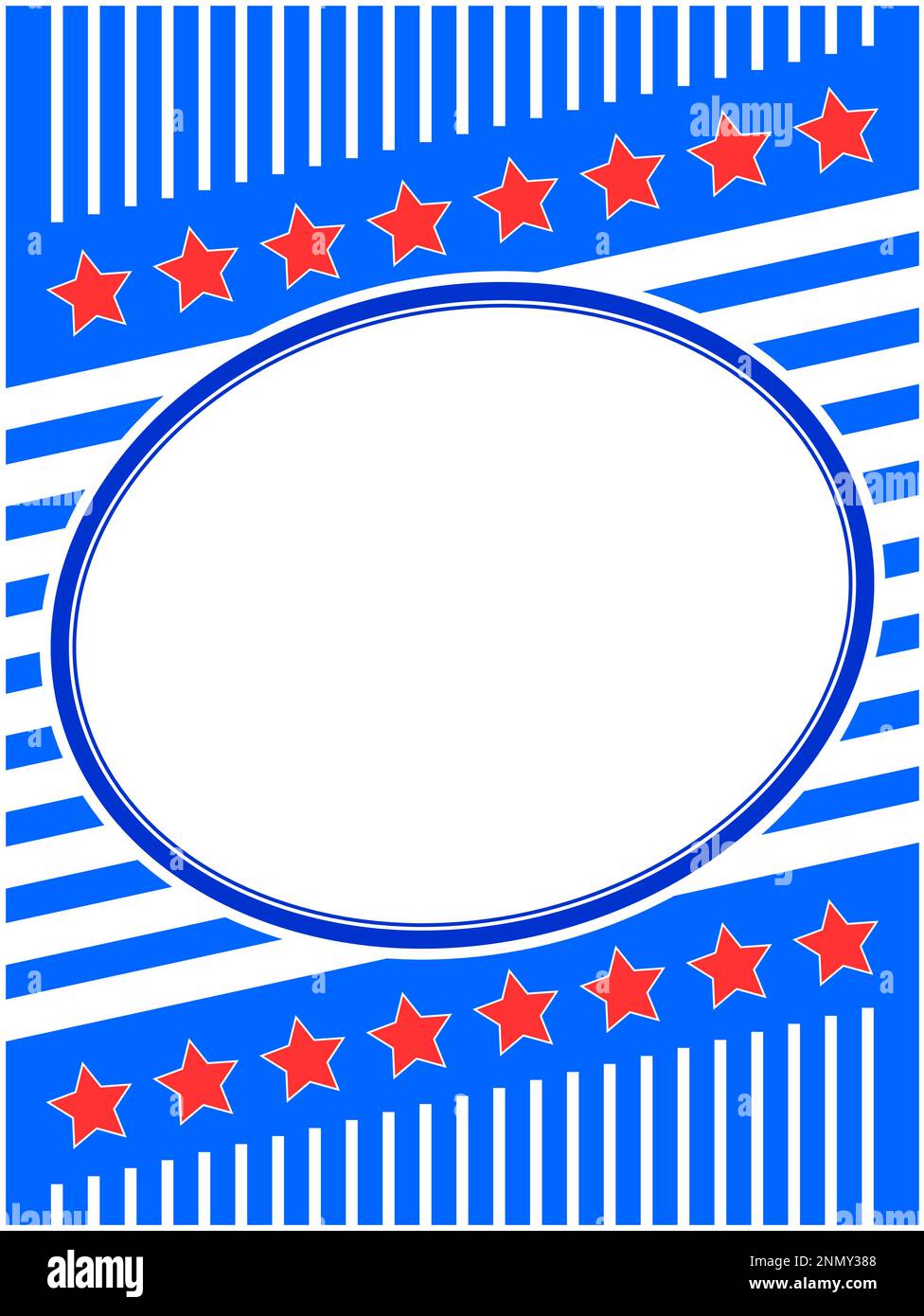 United States flag symbols stars and stripes oval frame with empty ...