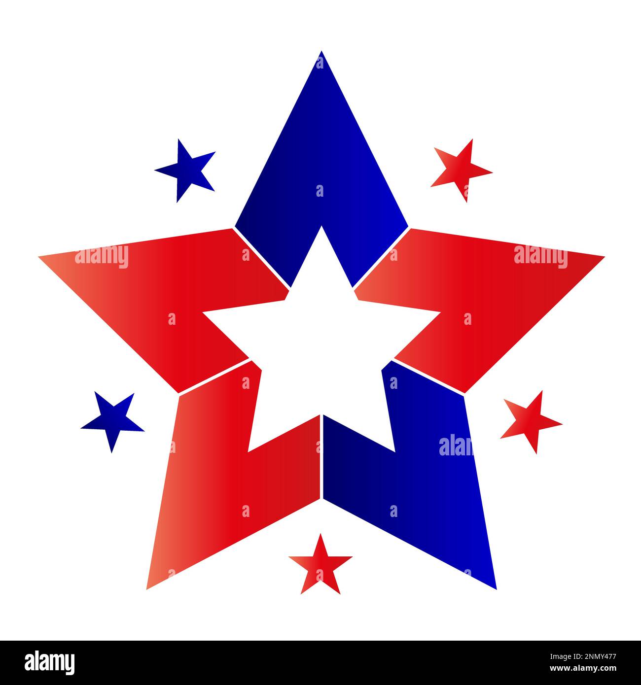American decorative red blue star symbol sign logo Stock Vector Image ...