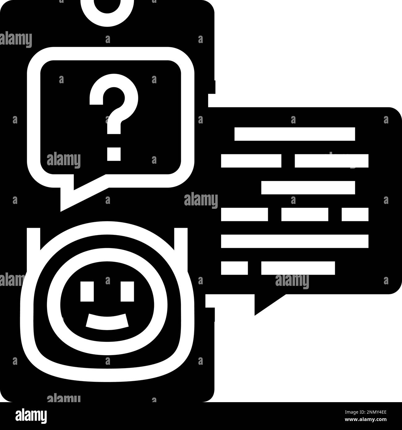 support chat bot glyph icon vector illustration Stock Vector Image ...