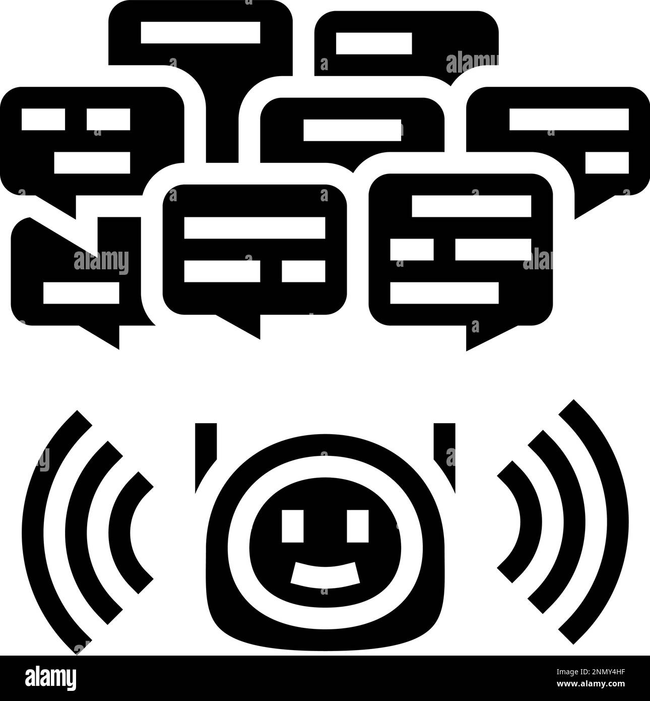 conversation chat bot glyph icon vector illustration Stock Vector Image ...