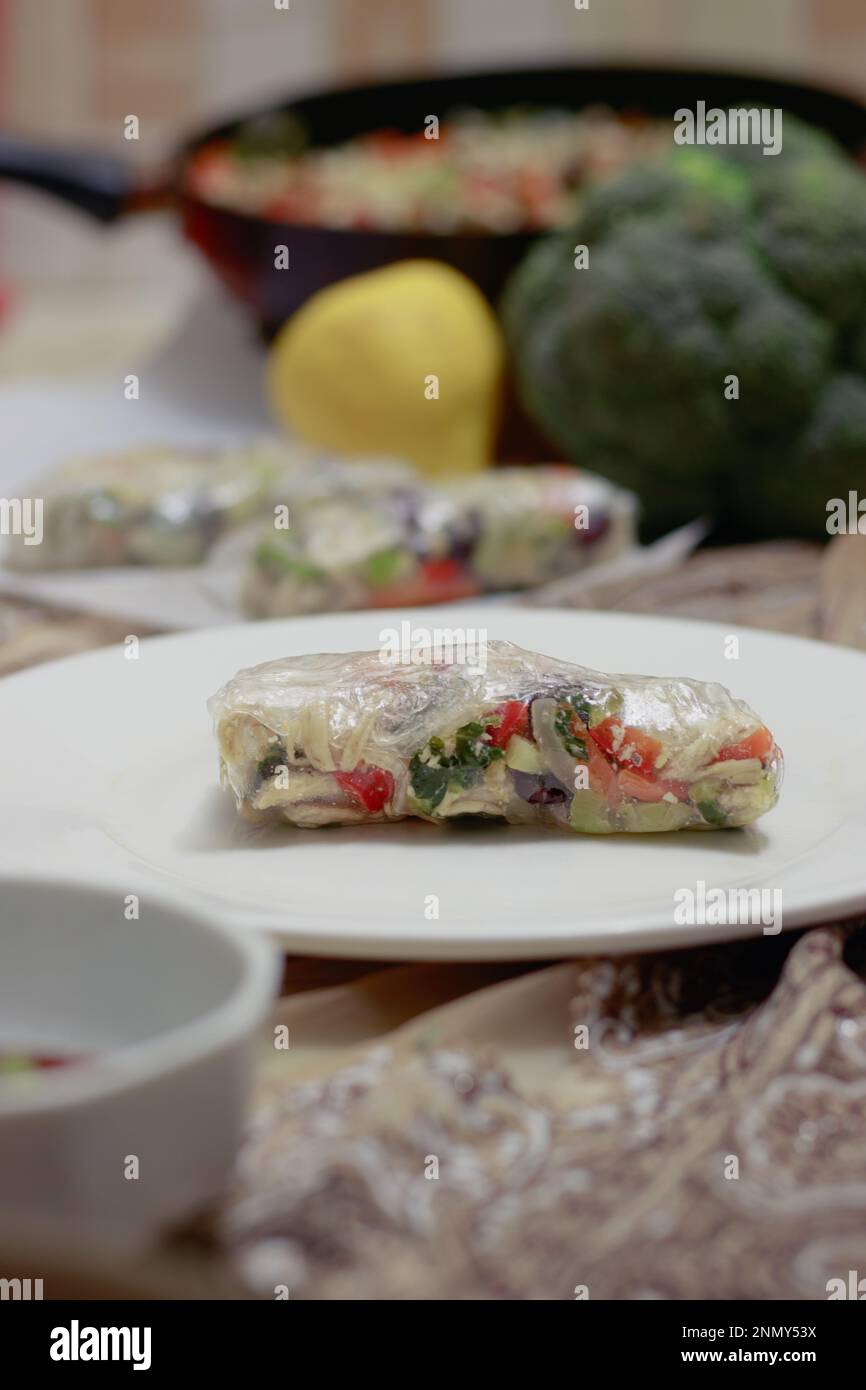 Delicious and healthy homemade vegan Vietnamese summer rolls also ...