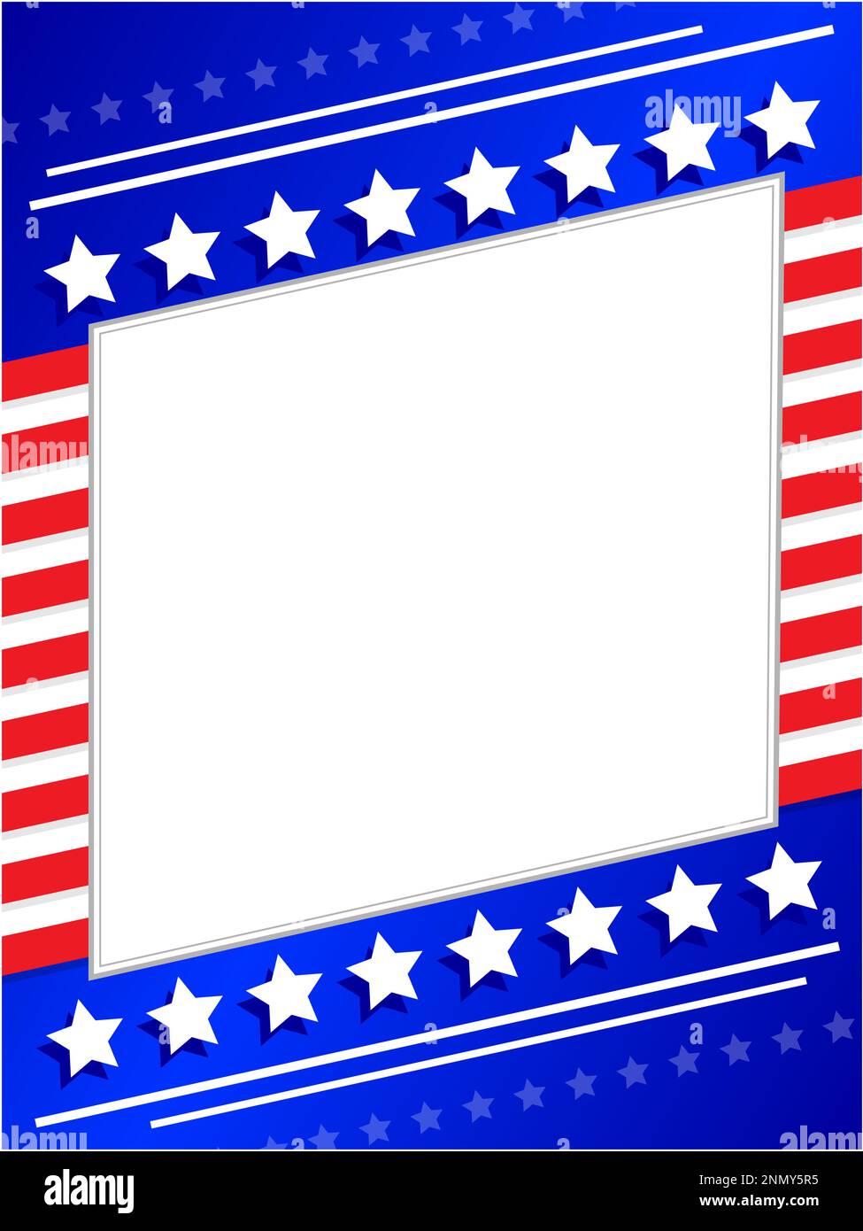 USA flag symbols stars and stripes patriotic frame with empty space for ...