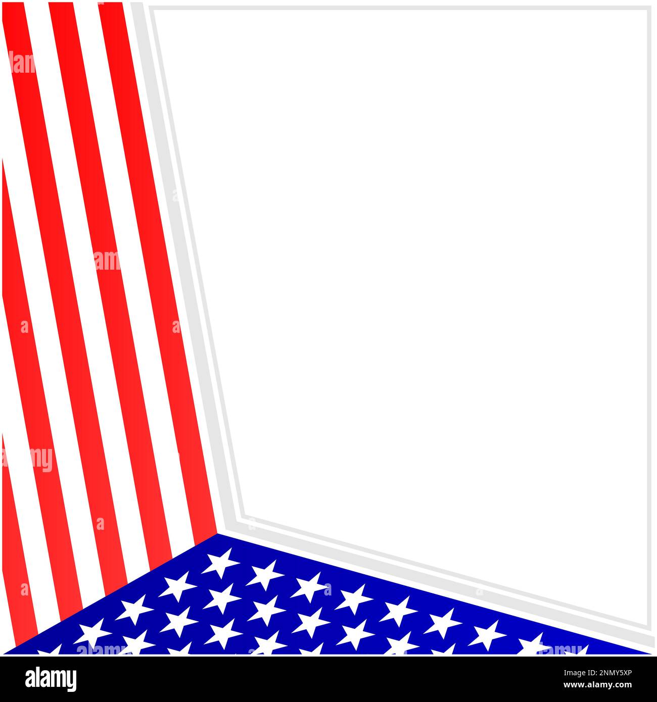 USA flag symbols corner border frame mockup with empty space for your ...