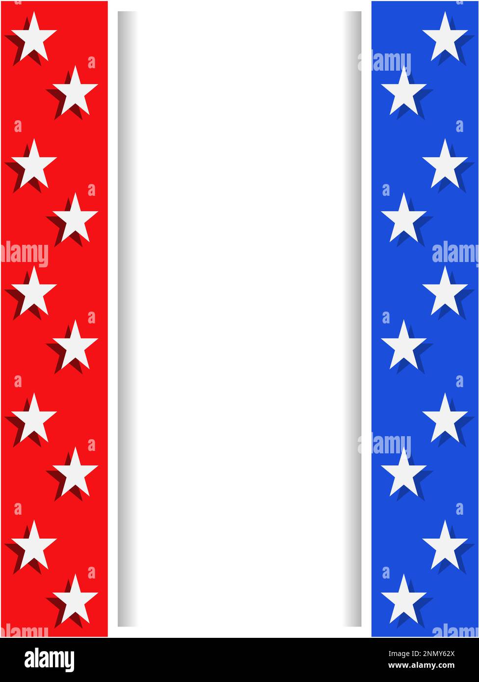 Red White And Blue Star Page Border