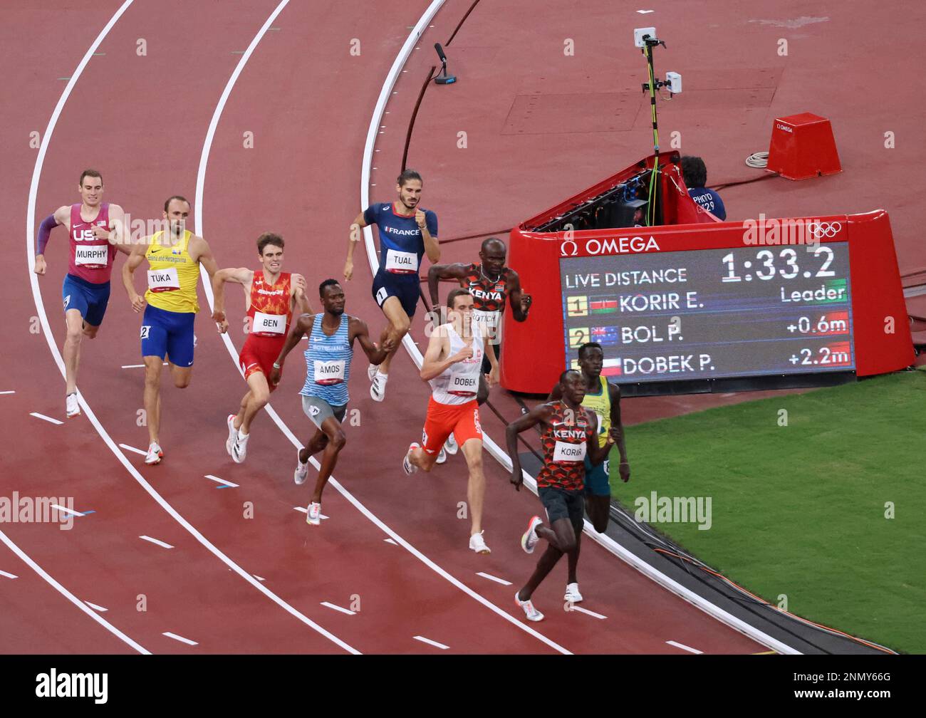 Athletes compete during Athletics men's 800m final in Tokyo Olympic ...