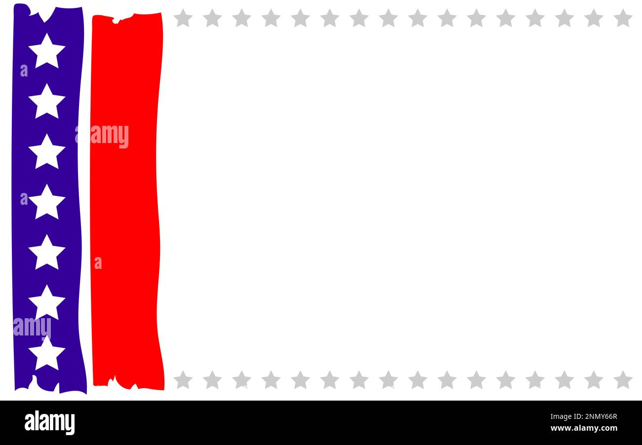 Abstract American flag symbols frame border with an empty space for ...
