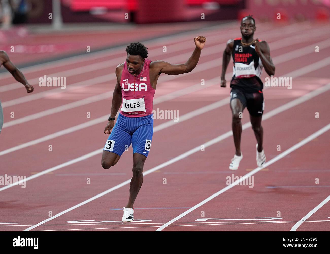 August 4, 2021: Noah Lyles wins the bronze at 200 meter for men at the ...