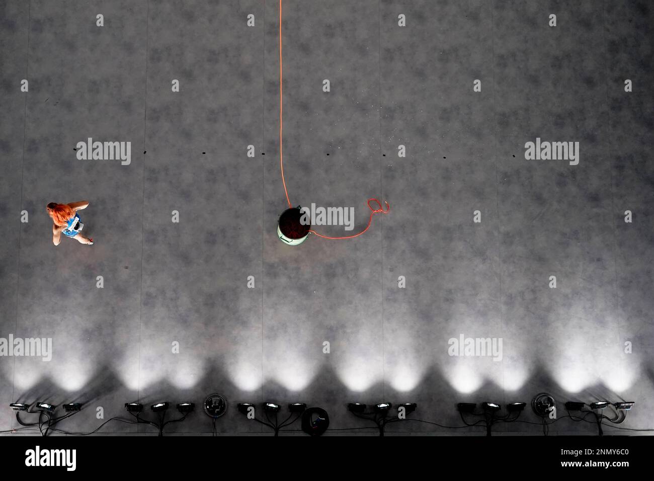 Miho Nonaka, of Japan, walks off the stage after performing during the ...