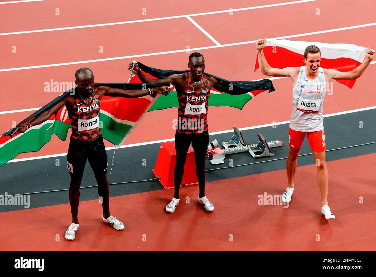 TOKYO, JAPAN - AUGUST 04: (L-R) Ferguson Cheruiyot Rotich of Team Kenya ...