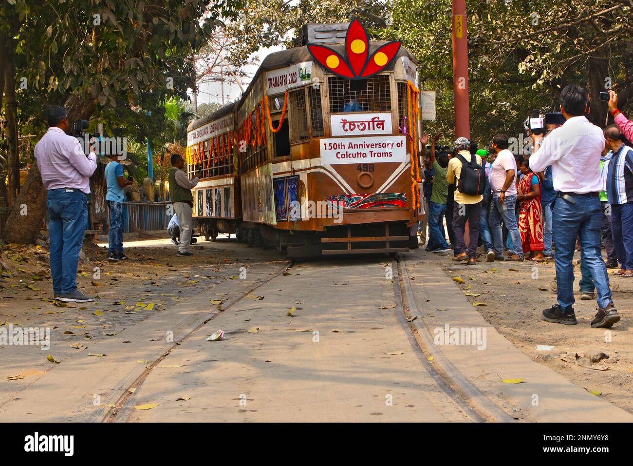 Kolkata, India. 24th Feb, 2023. The iconic tram service in Kolkata ...