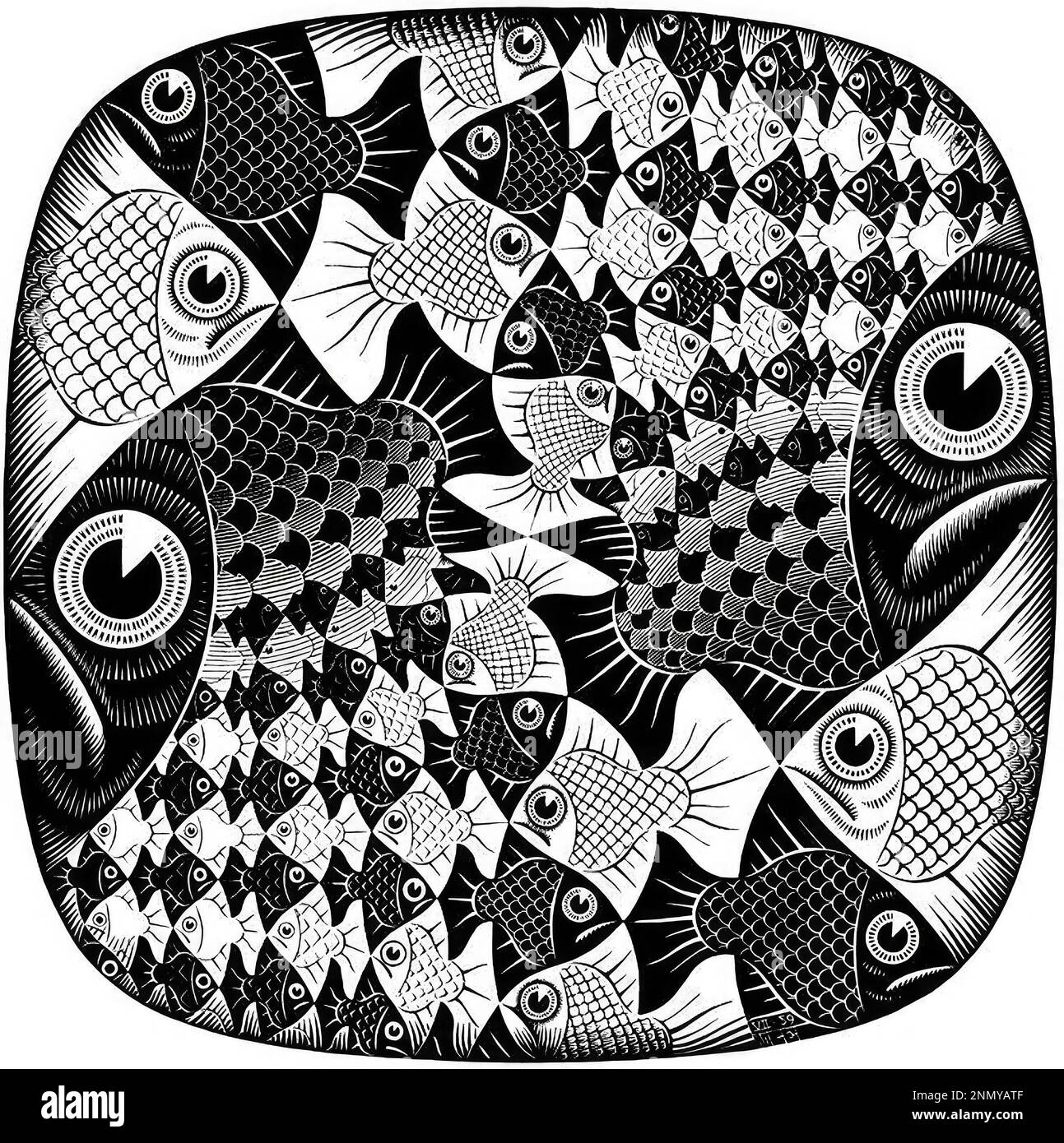 Maurits Cornelis Escher/ Circle Limit II, 1959. 37,8x37,8 cm, woodcut ... Maurits Cornelis Escher/ Circle Limit II, 1959. 37,8x37,8 cm, woodcut ...