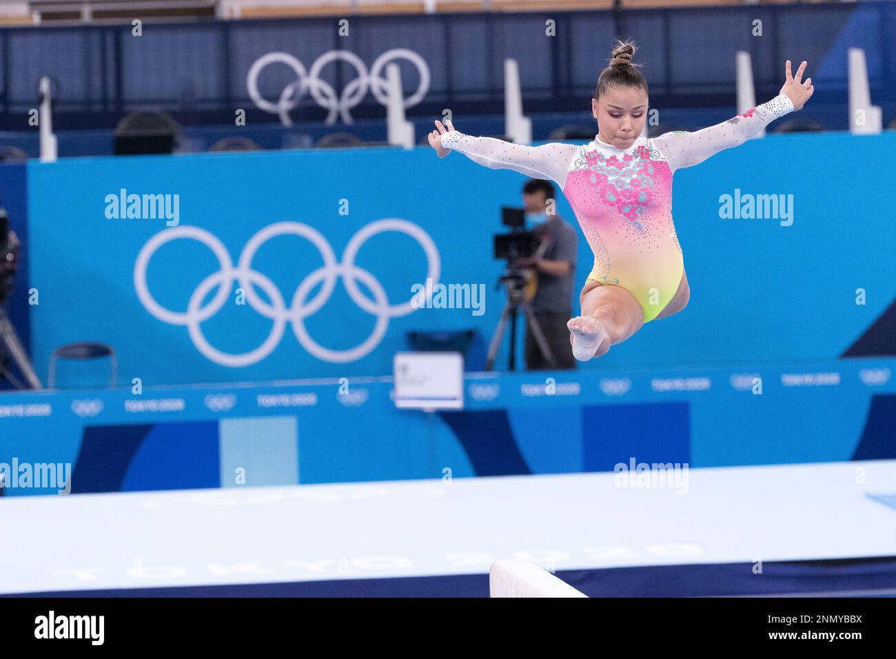 August 03, 2021: Flavia Saraiva (312) of Brazil performs on beam during ...