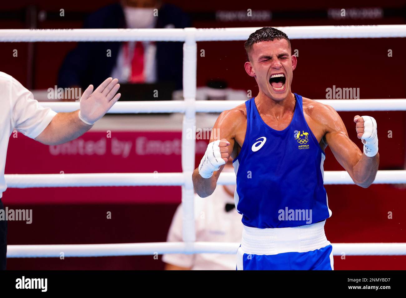 TOKYO, JAPAN - AUGUST 03: Harry Garside of Team Australia celebrates ...