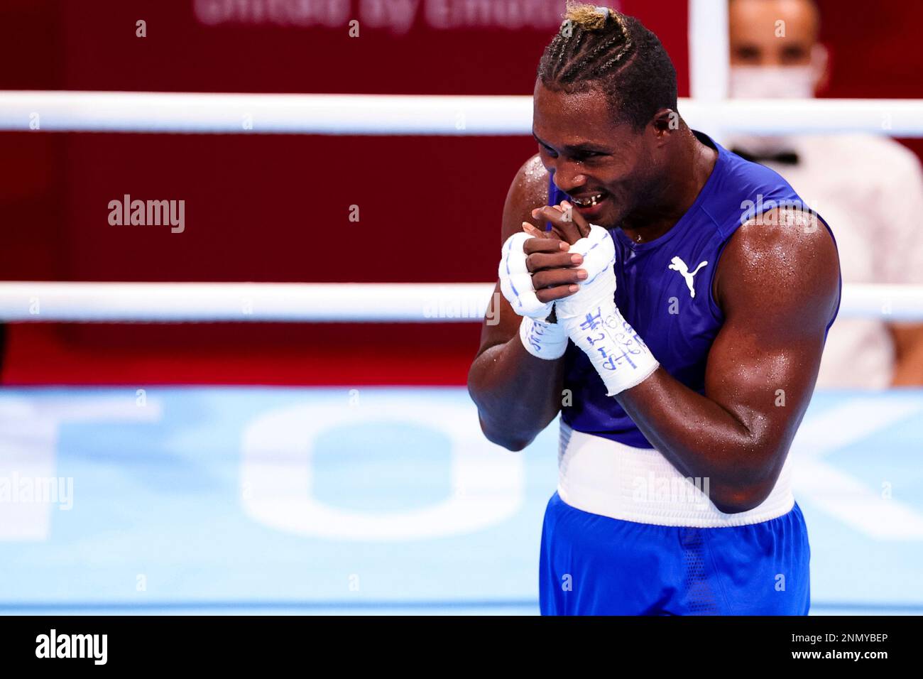 TOKYO, JAPAN - AUGUST 03: Julio La Cruz of Team Cuba celebrates during ...