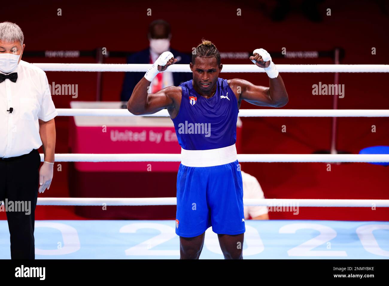TOKYO, JAPAN - AUGUST 03: Julio La Cruz of Team Cuba celebrates during ...