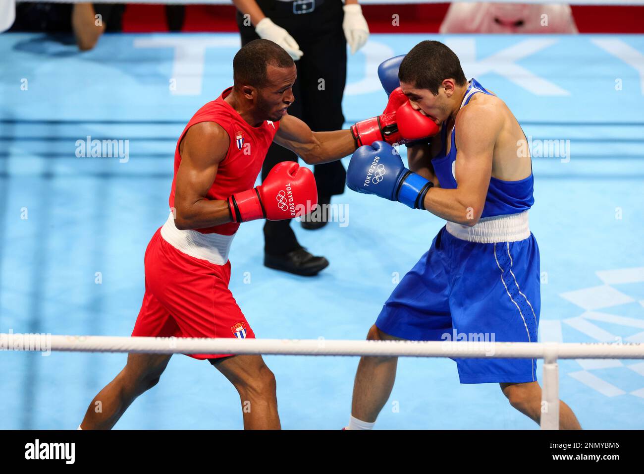 TOKYO, JAPAN - AUGUST 03: Lazaro Alvarez of Team Cuba and Albert ...