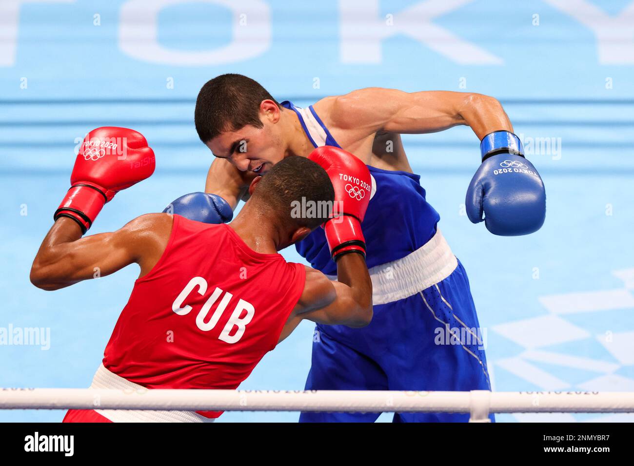 TOKYO, JAPAN - AUGUST 03: Lazaro Alvarez of Team Cuba and Albert ...