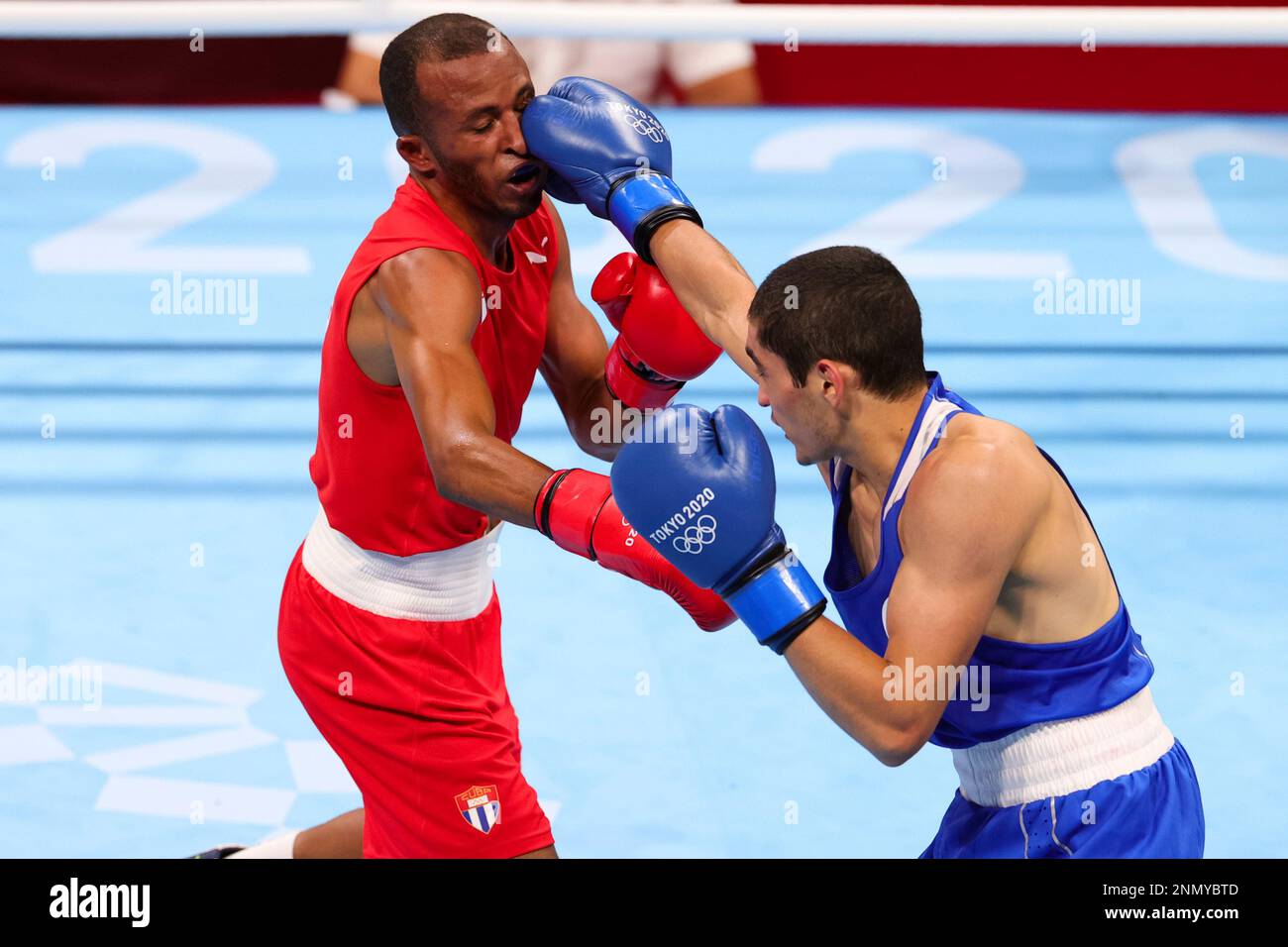 TOKYO, JAPAN - AUGUST 03: Lazaro Alvarez of Team Cuba and Albert ...