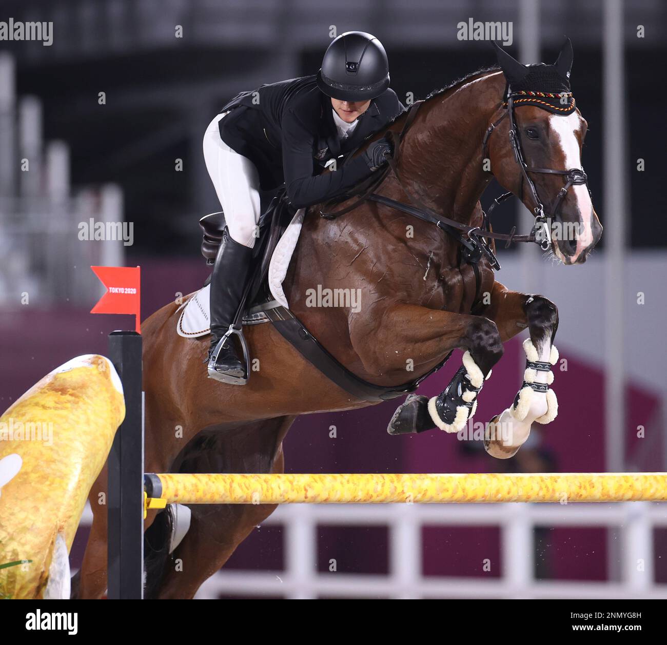 KRAJEWSKI Julia of Germany performs after winning Equestrian Eventing ...
