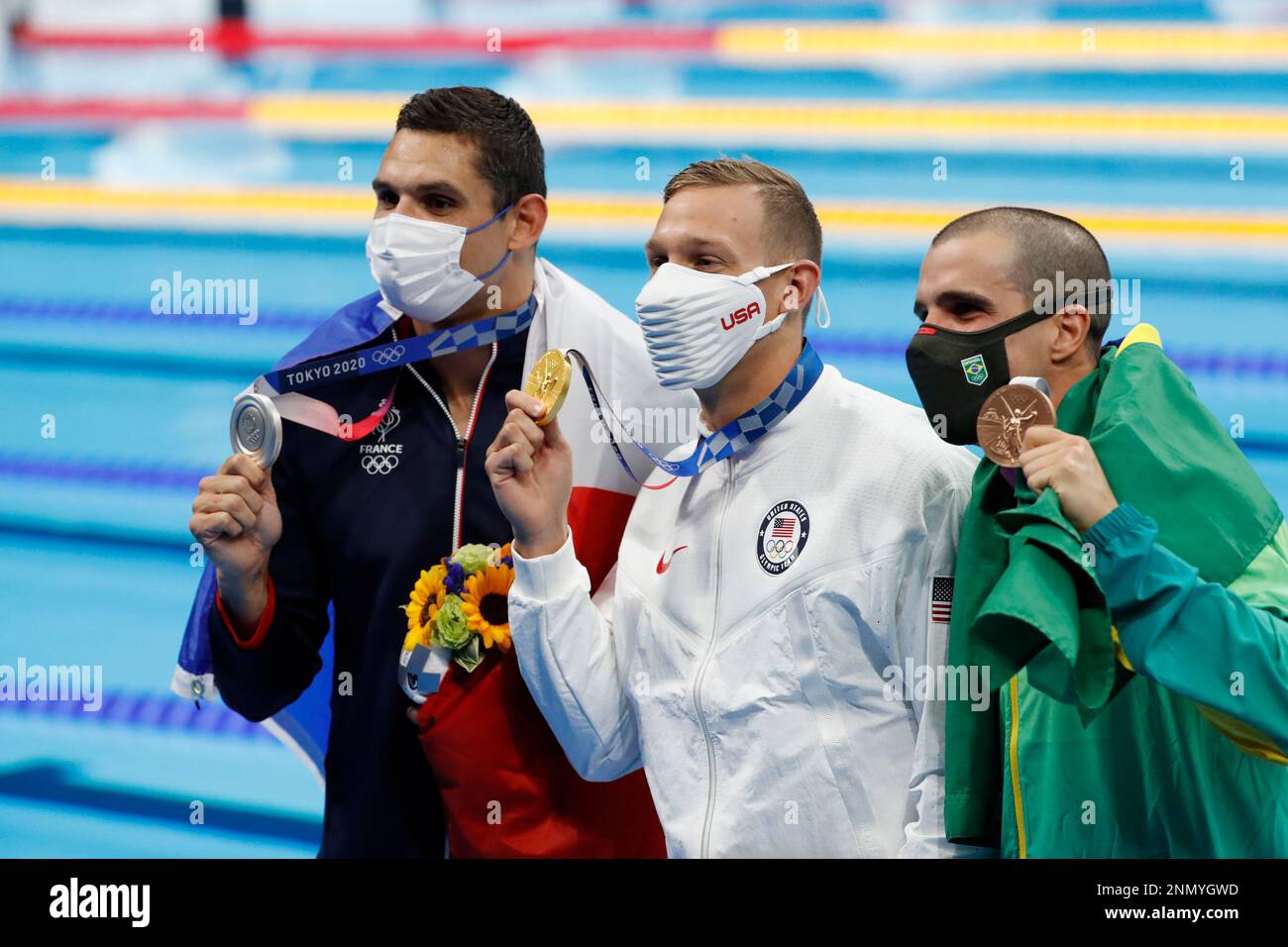 August 1, 2021, Tokyo, Kanto, Japan: From left Florent Manaudou (FRA ...