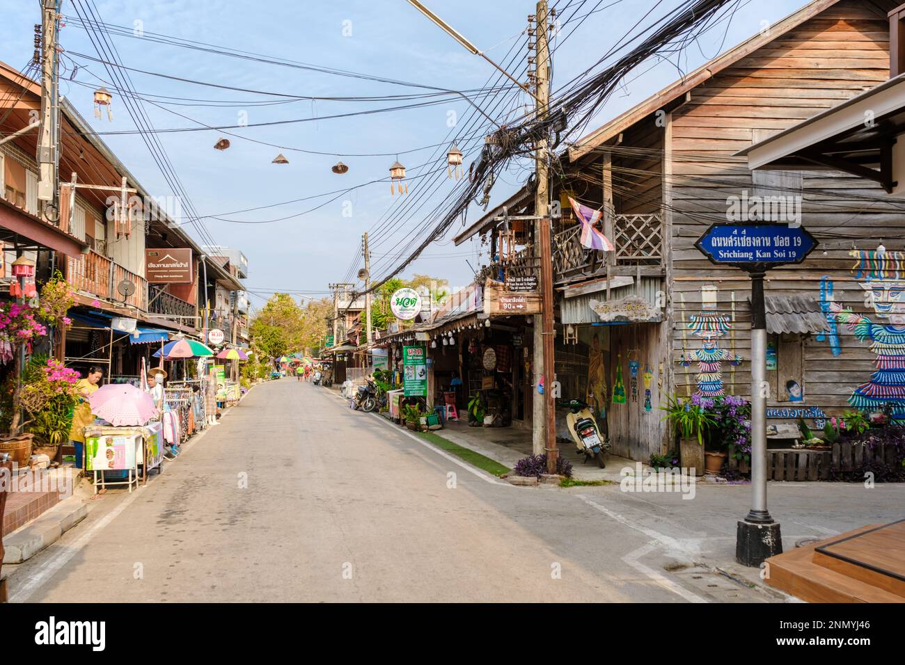 Chiang Khan village North Eastern Thailand February 2023 a traditional ...