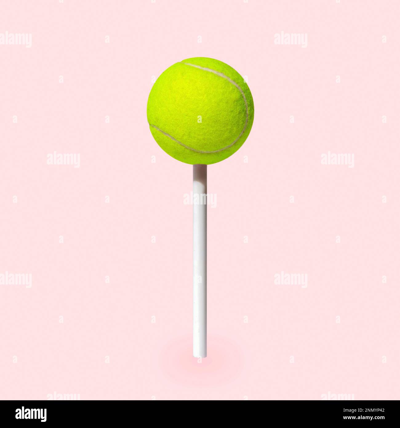 Minimal fun pop art tennis ball like candy on a stick. Minimal fun ...