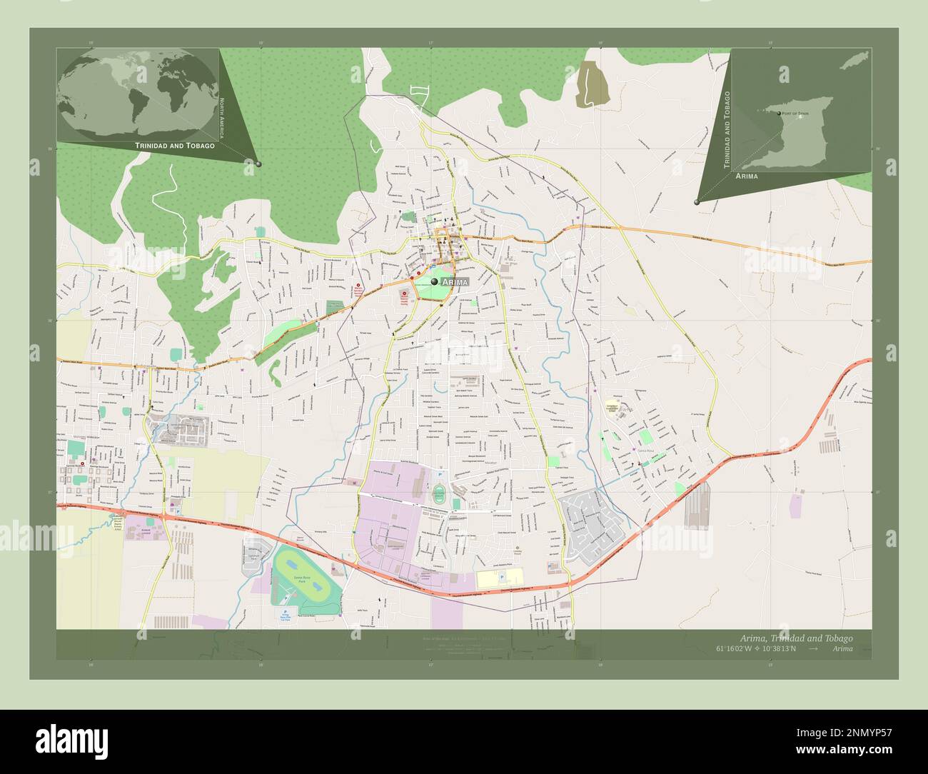 Arima, borough of Trinidad and Tobago. Open Street Map. Locations and ...