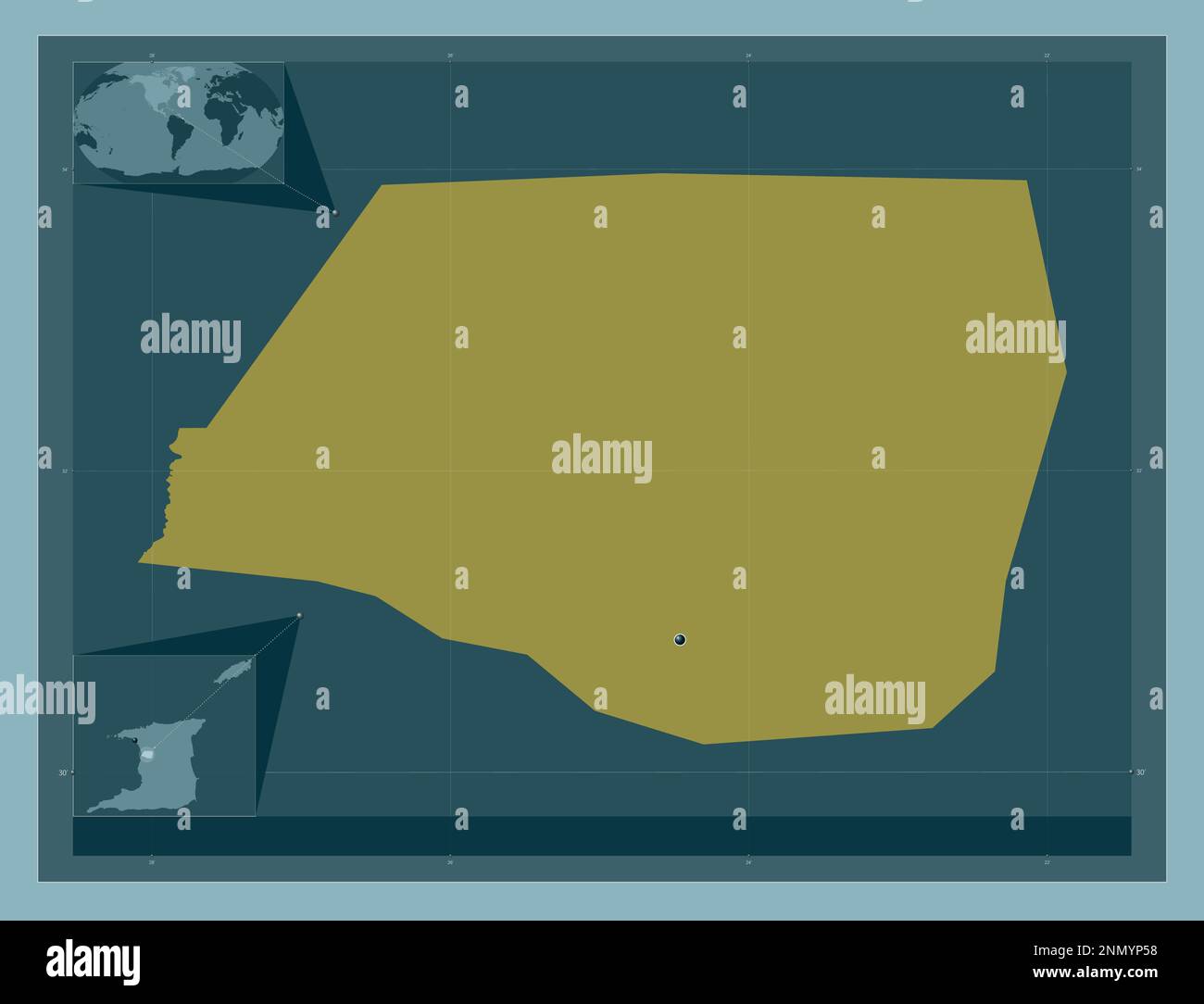Chaguanas, borough of Trinidad and Tobago. Solid color shape. Corner ...