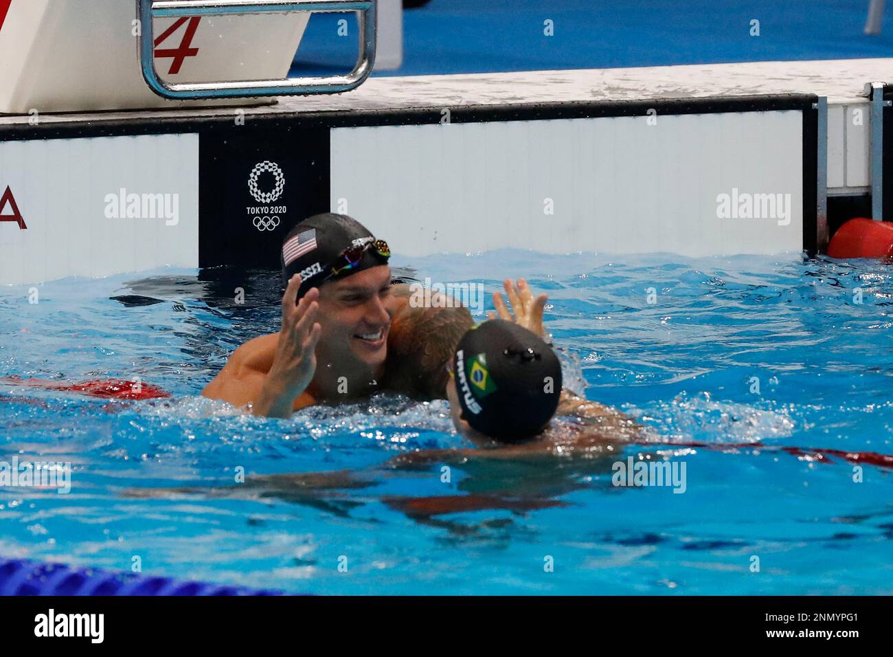 August 1, 2021, Tokyo, Kanto, Japan: Bruno Fratus (BRA), left, and ...