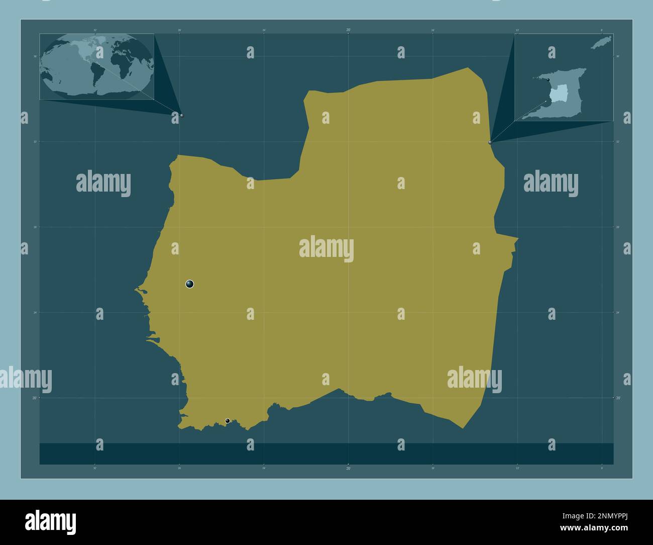 Couva-Tabaquite-Talparo, region of Trinidad and Tobago. Solid color ...