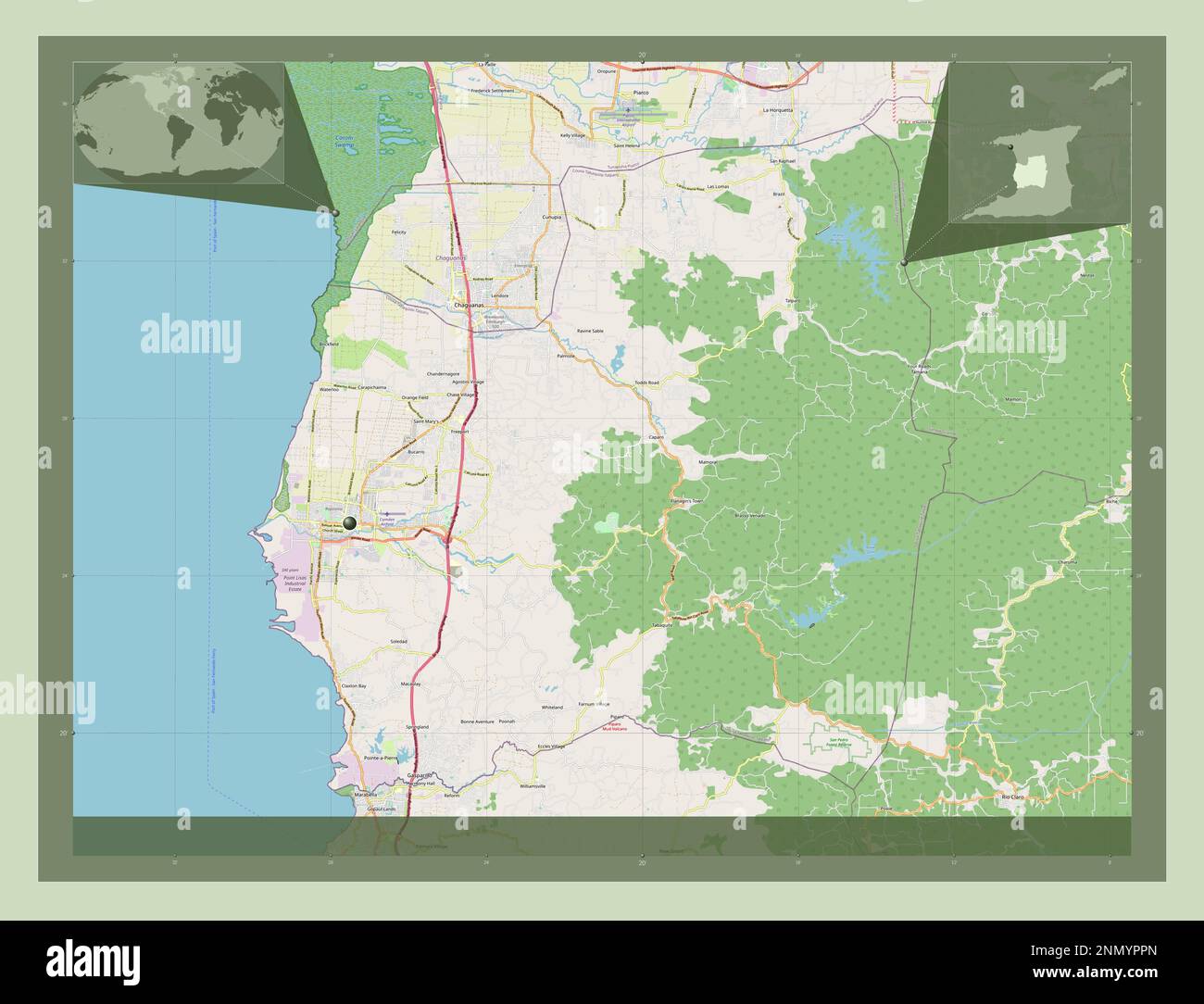 Couva-Tabaquite-Talparo, region of Trinidad and Tobago. Open Street Map ...