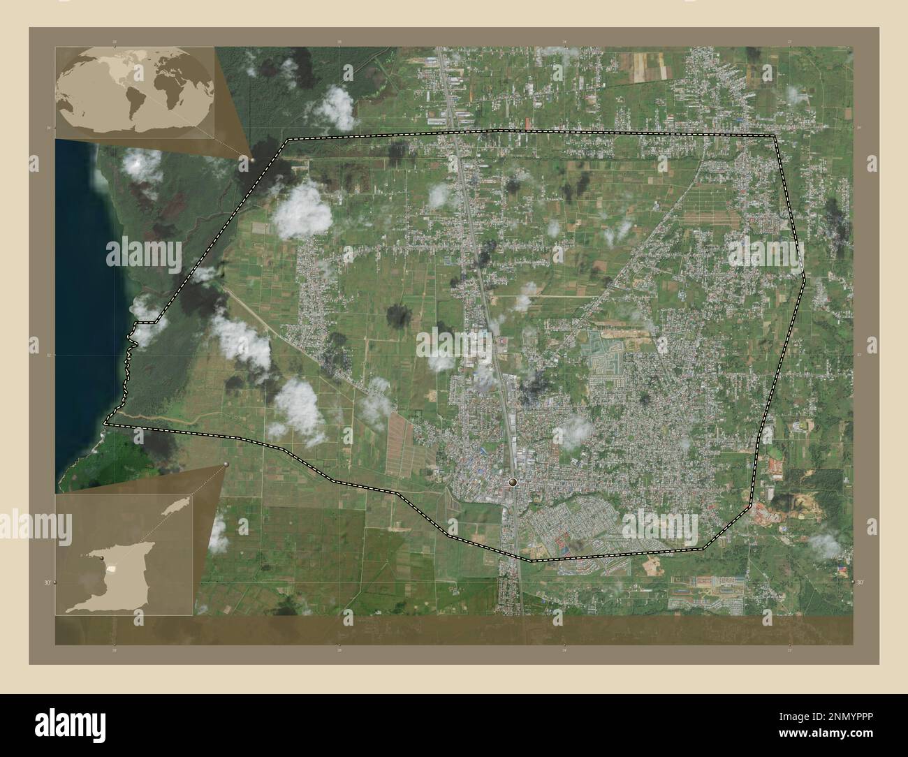 Chaguanas, borough of Trinidad and Tobago. High resolution satellite ...