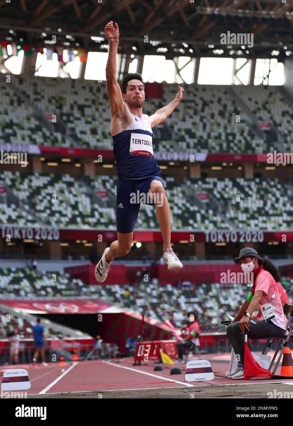 Greece's TENTOGLOU Miltiadis competes during the Men's Long Jump Final ...