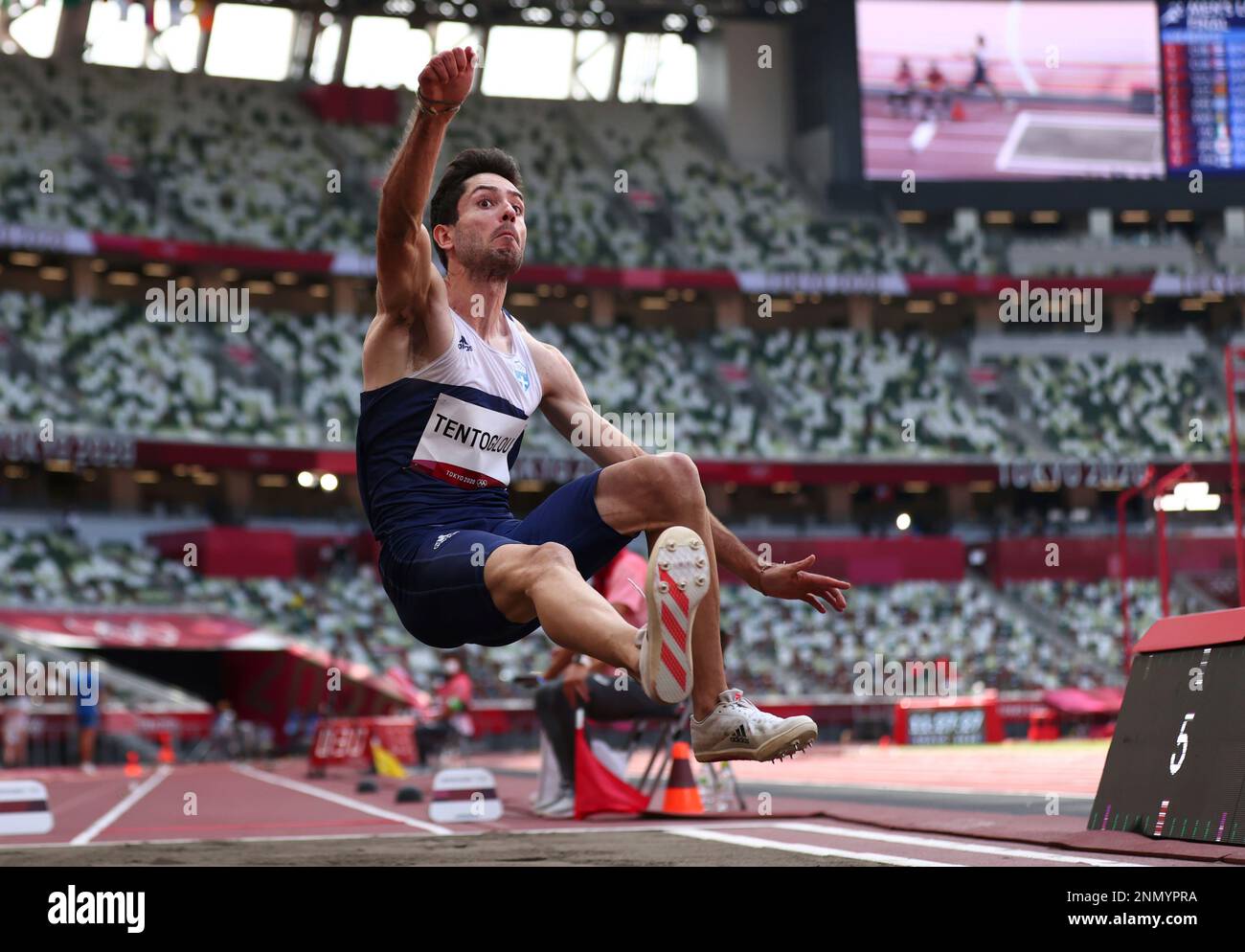 Greece's TENTOGLOU Miltiadis competes during the Men's Long Jump Final ...