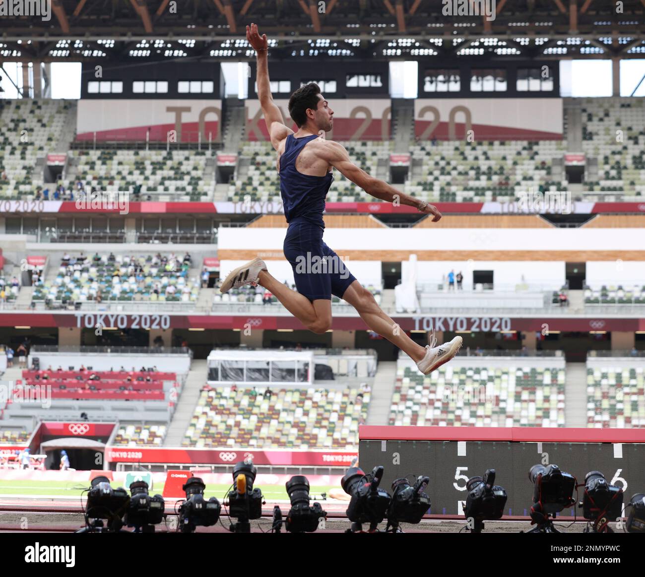 Greece's TENTOGLOU Miltiadis competes in the Men's Long Jump Final in ...