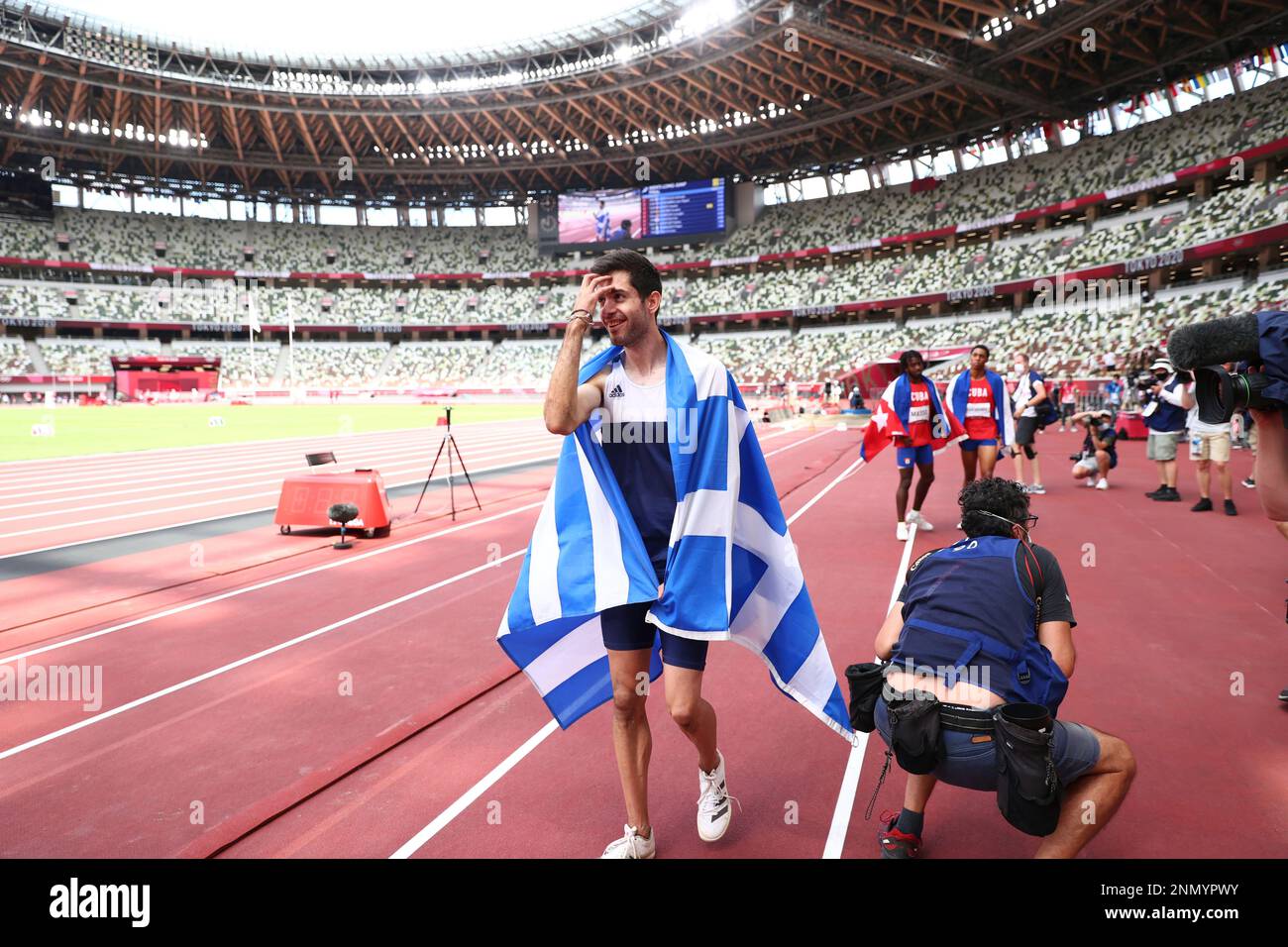 Greece's TENTOGLOU Miltiadis celebrates after winning the Men's Long ... Greece's TENTOGLOU Miltiadis celebrates after winning the Men's Long ...
