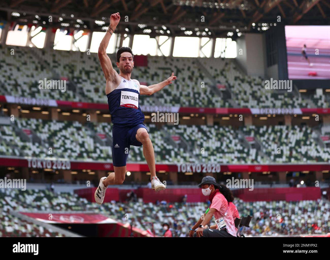 Greece's TENTOGLOU Miltiadis competes during the Men's Long Jump Final ...