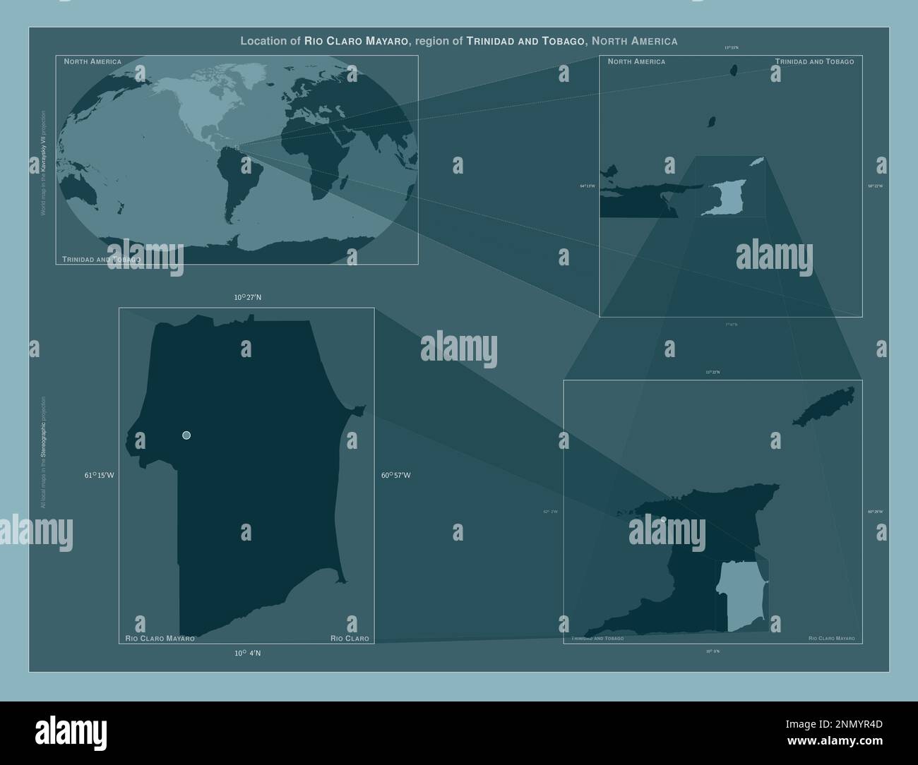 Rio Claro Mayaro, region of Trinidad and Tobago. Diagram showing the ...