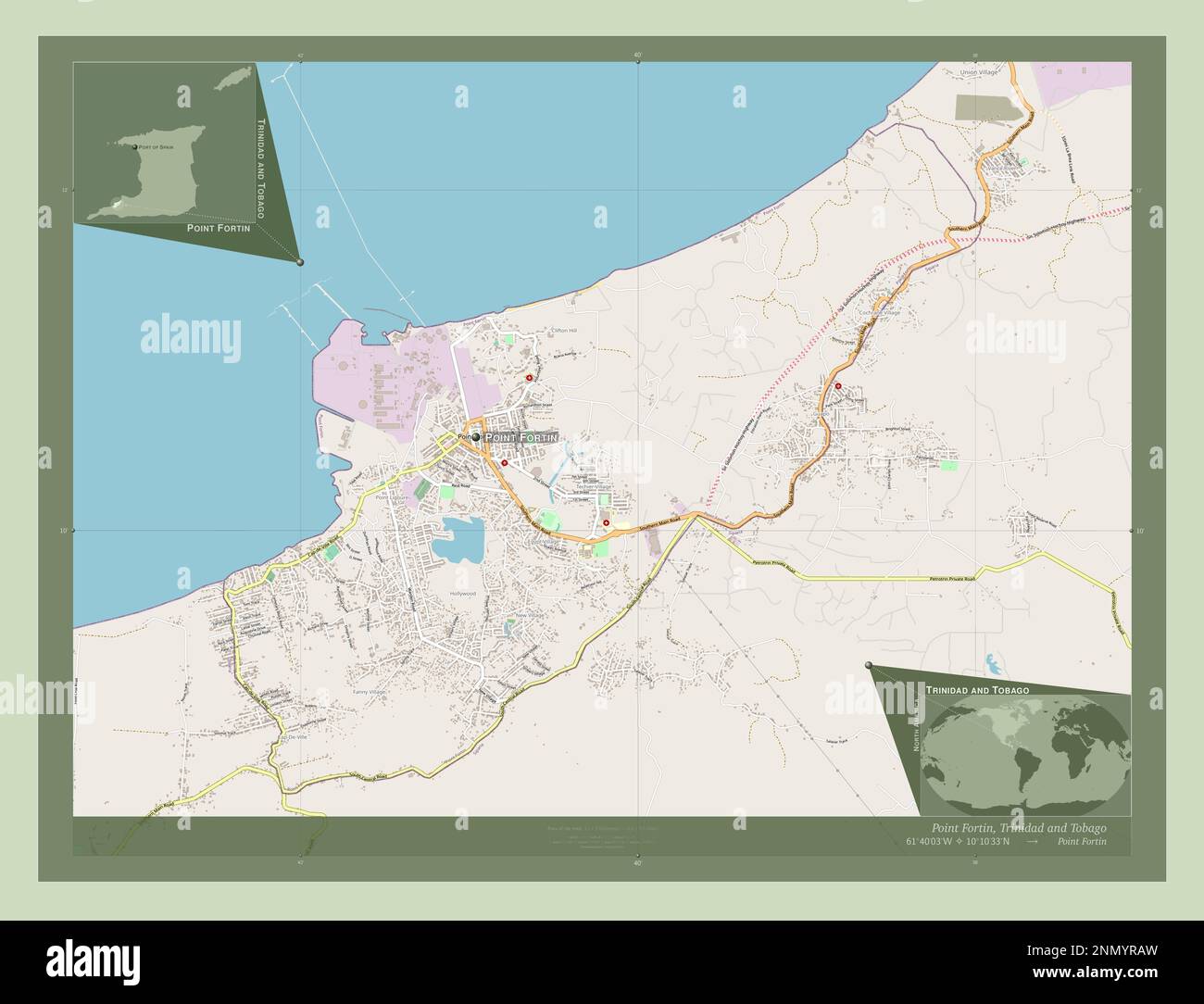 Point Fortin, borough of Trinidad and Tobago. Open Street Map ...