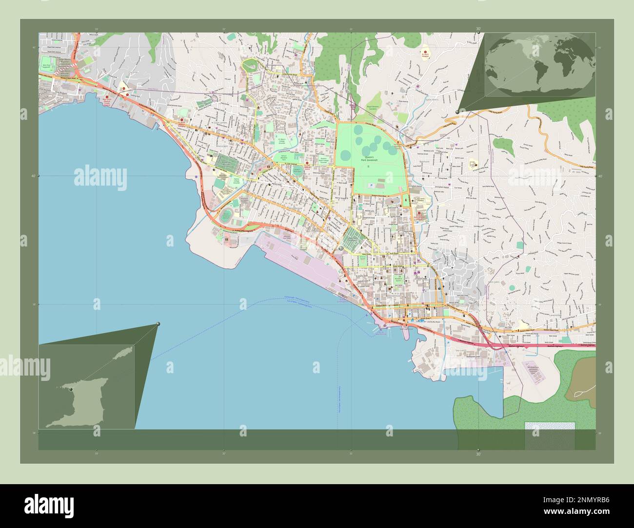 Port of Spain, city of Trinidad and Tobago. Open Street Map. Locations ...