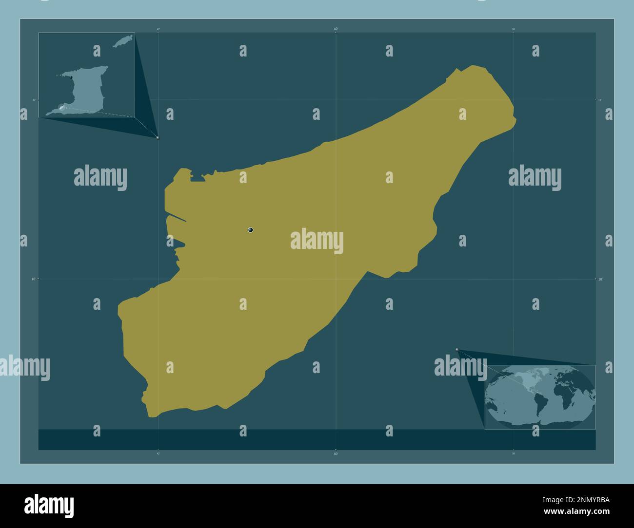 Point Fortin, borough of Trinidad and Tobago. Solid color shape. Corner ...