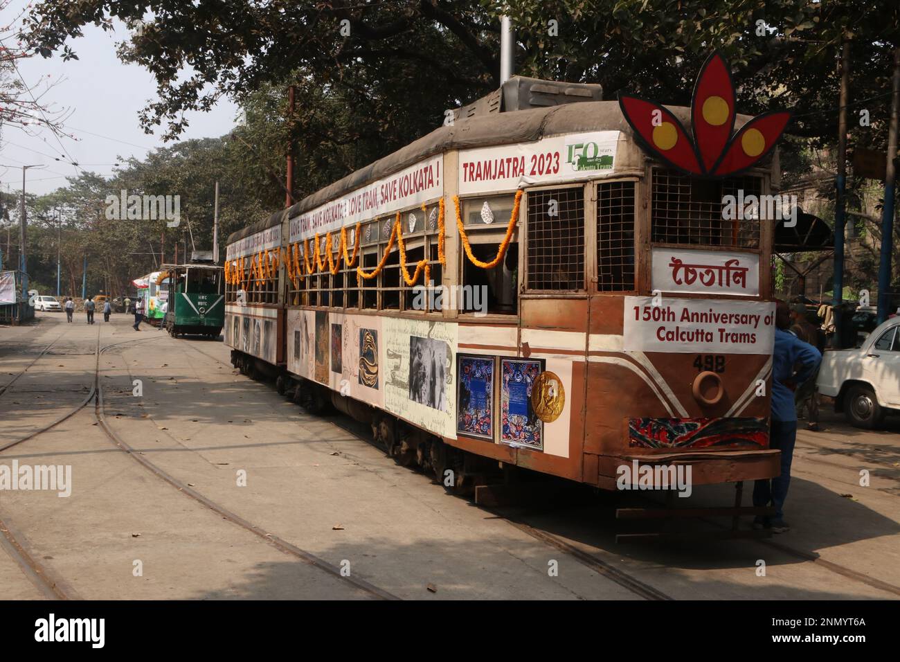 Kolkata, West Bengal, India. 24th Feb, 2023. The iconic tram service in ...