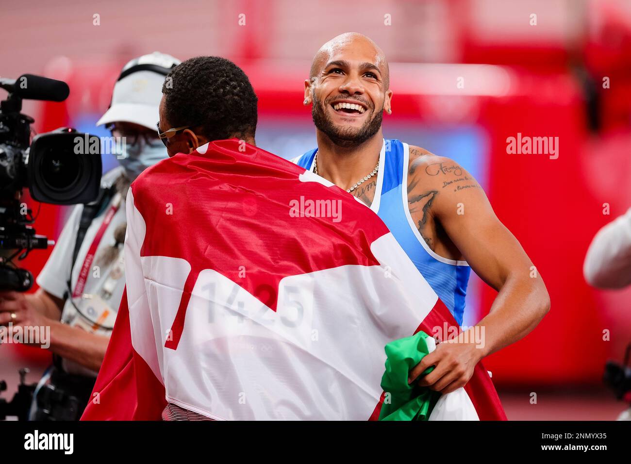 TOKYO, JAPAN - AUGUST 01: Lamont Marcell Jacobs of Team Italy ...