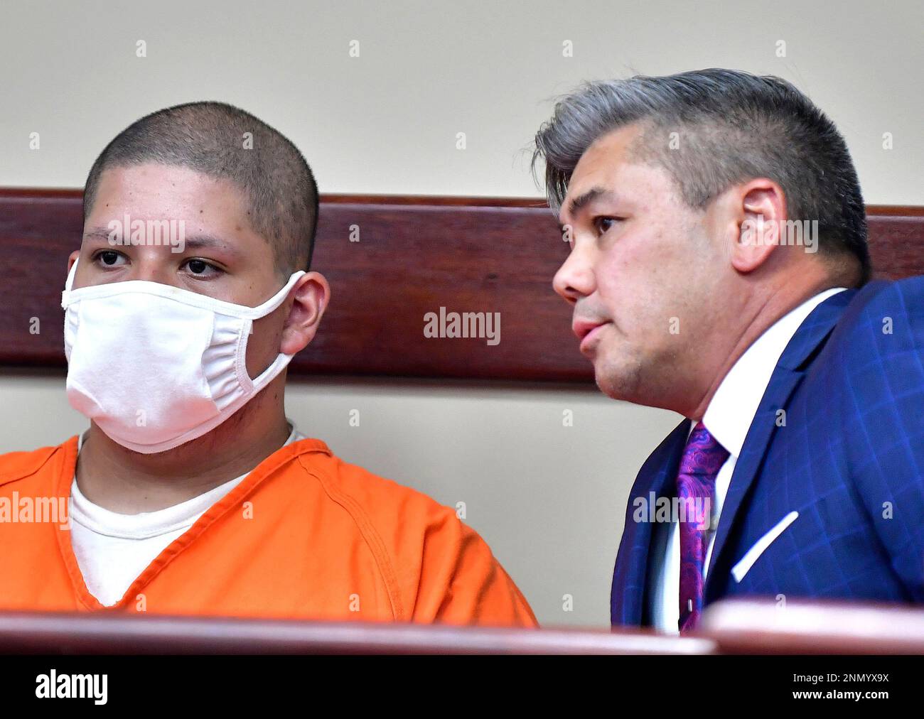 FILE - In this July 30, 2021 file photo Joseph Jimenez, 20, left ...