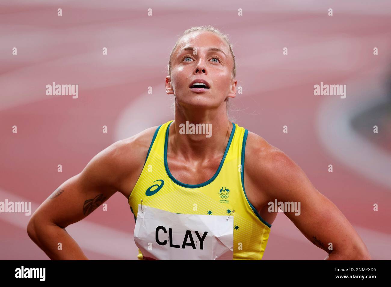 TOKYO, JAPAN - AUGUST 01: Liz Clay of Team Australia looks at the board ...